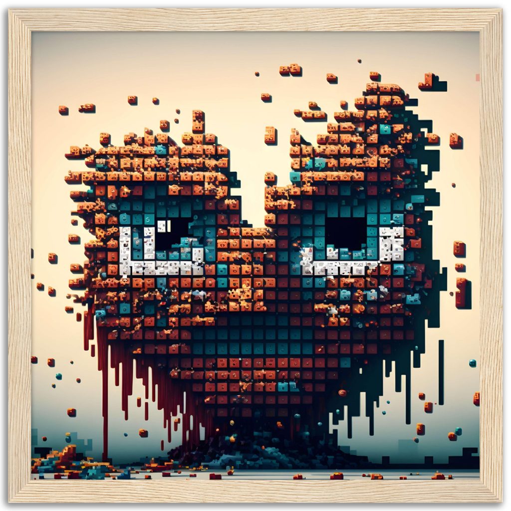 Pixel Art, Boss, Classic Semi-Glossy Paper Wooden Framed Print - Artful ...